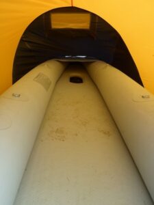 The Inflatable Kayak Mattress Push-Through Tent